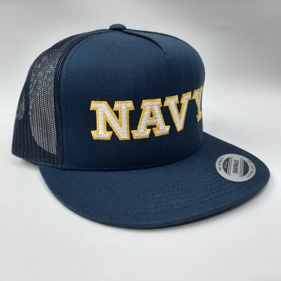 thepatriotspride.com | Accessories | Us Navy Flat Bill Baseball Cap Hat ...